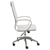 Axel High Back Office Chair, White With Aluminum Base - Contemporary ...