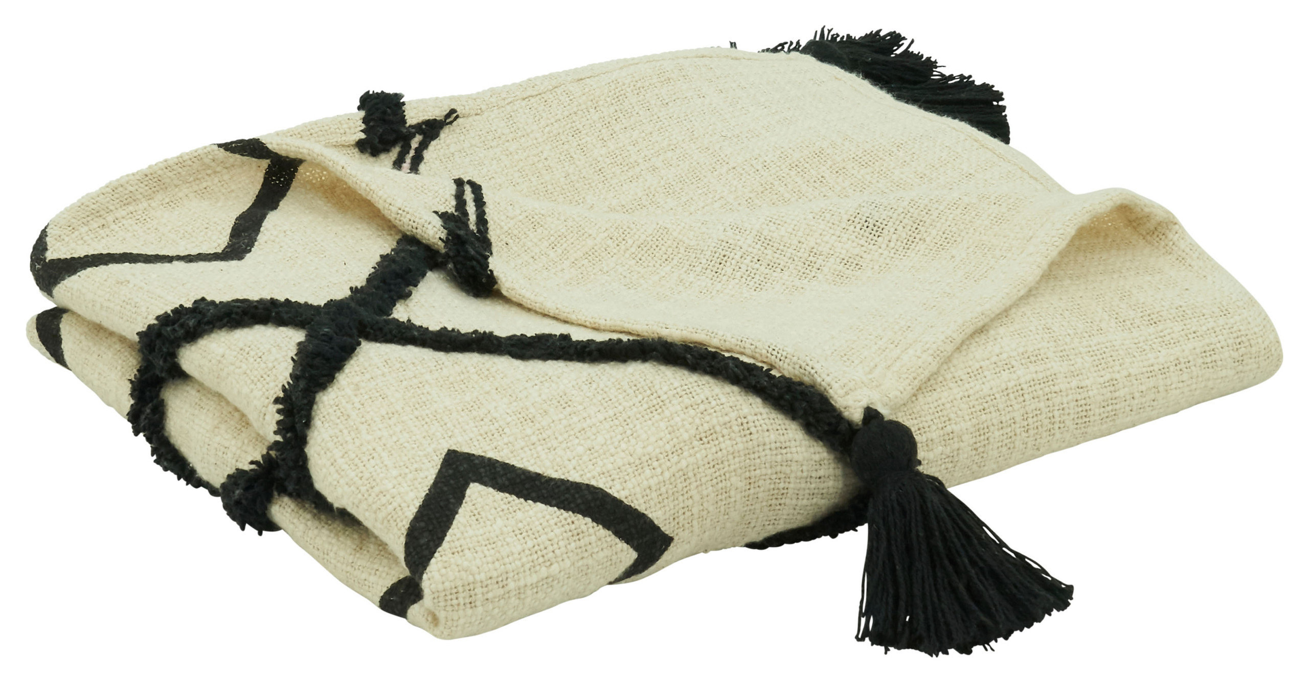 Diamond Tufted Design Throw, Black & White, 50"x60", 50"x60 ...
