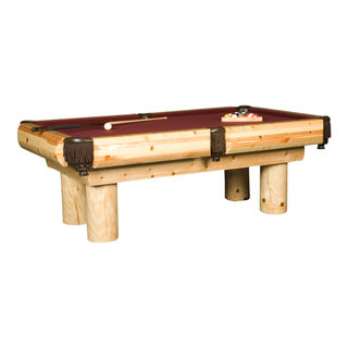 8' Ponderosa Pine Wood Billiards Pool Table by Viking Log - Rustic ...