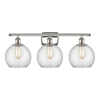 Farmhouse Chicken Wire 3-Light Bath Vanity-Light - Industrial ...