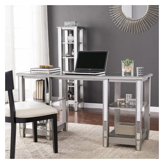 Matte Silver Mirrored Desk - Desks And Hutches - by HomeRoots | Houzz