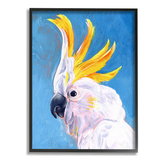 Parrot Mohawk Blue Yellow Animal Bird Painting, 16"x20" - Tropical ...
