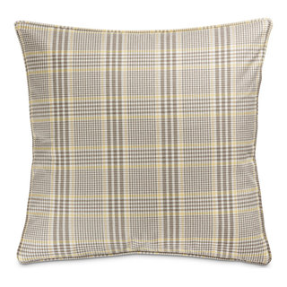 Newport Ardmore 22" Plaid Throw Pillow, Pewter - Contemporary ...