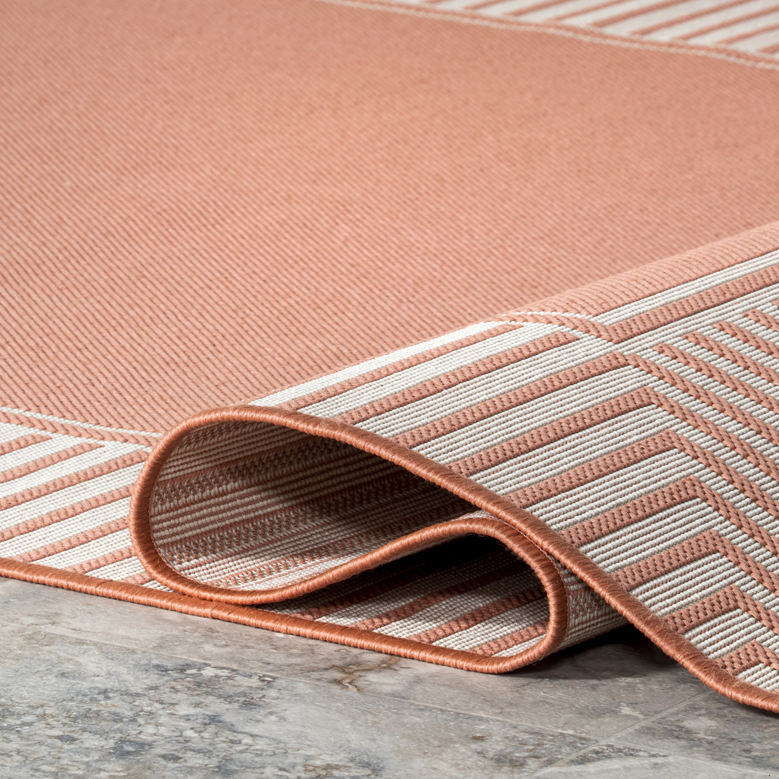 nuLOOM Asha Border Indoor/Outdoor Striped Area Rug, 5'x8 ...