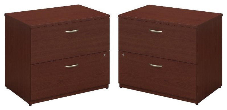 Home Square 2 Piece Lateral Wood Filing Cabinet Set with 2 Drawer in ...