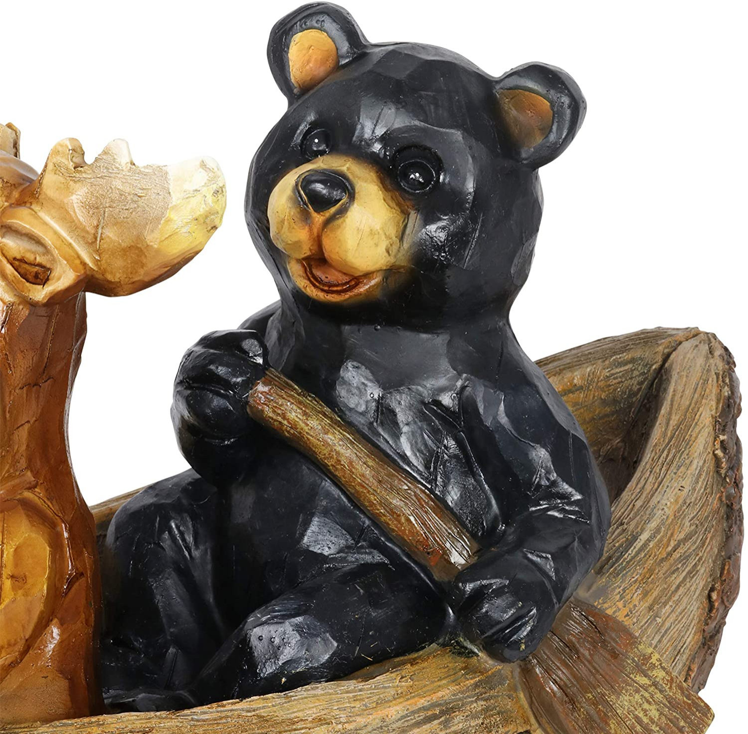 Solar Bear & Moose Welcome Sign Garden Statue - Contemporary - Garden ...