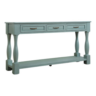 63" Farmhouse Style Wood Console Table with Three Drawers - Eclectic ...