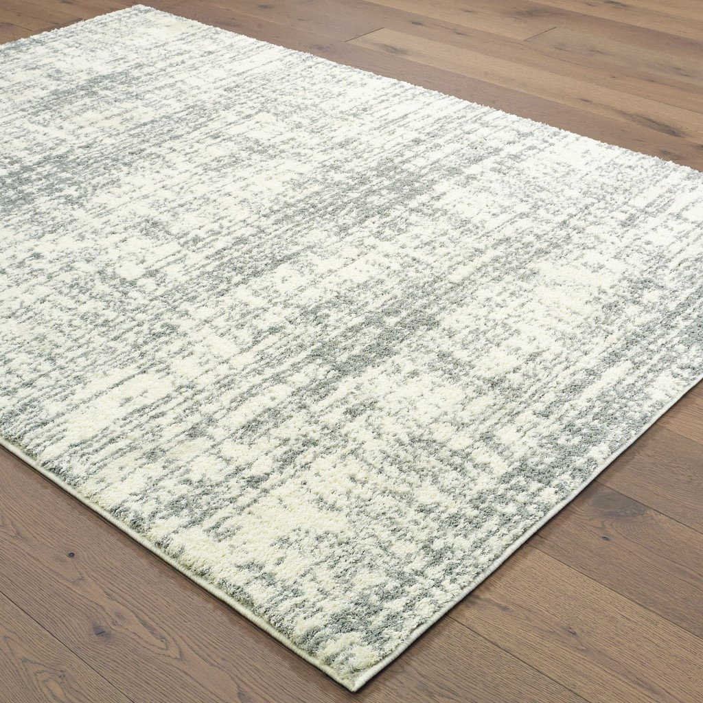 8"x11" Ivory and Gray Abstract Strokes Area Rug - Contemporary - Area ...