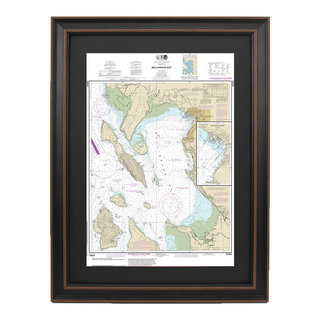 Poster Size Framed Nautical Chart, Bellingham Bay, Bellingham Harbor ...