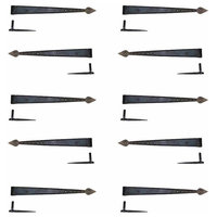 10 Heart Diamond Etch Pintle Door Hinge Wrought Iron 14"| - Rustic ...