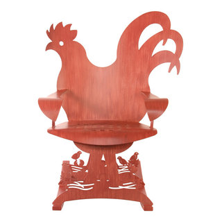 Hen Rocker - Farmhouse - Outdoor Rocking Chairs - by Cricket Forge | Houzz