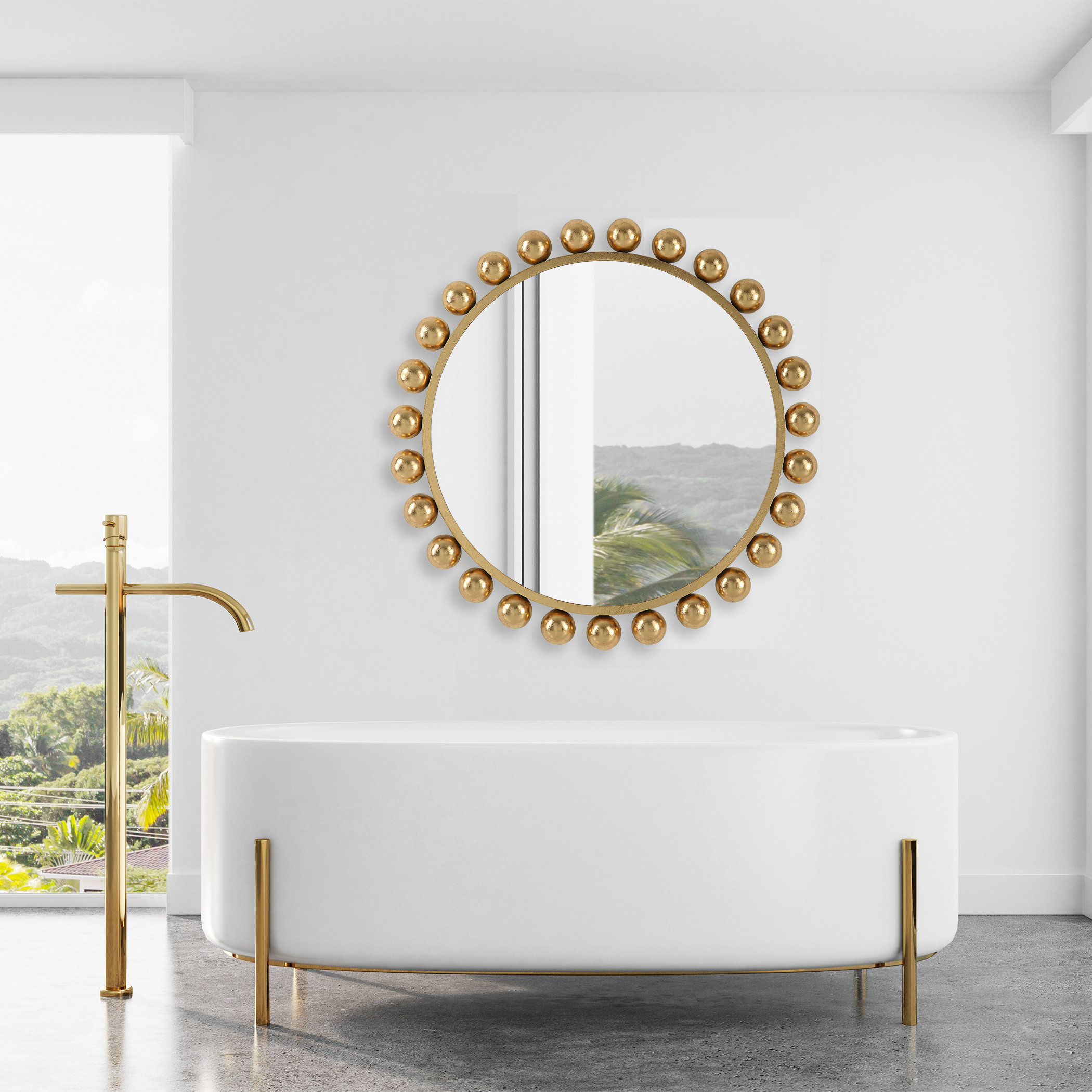34" Hemisphere Round Mirror - Contemporary - Wall Mirrors - by ...