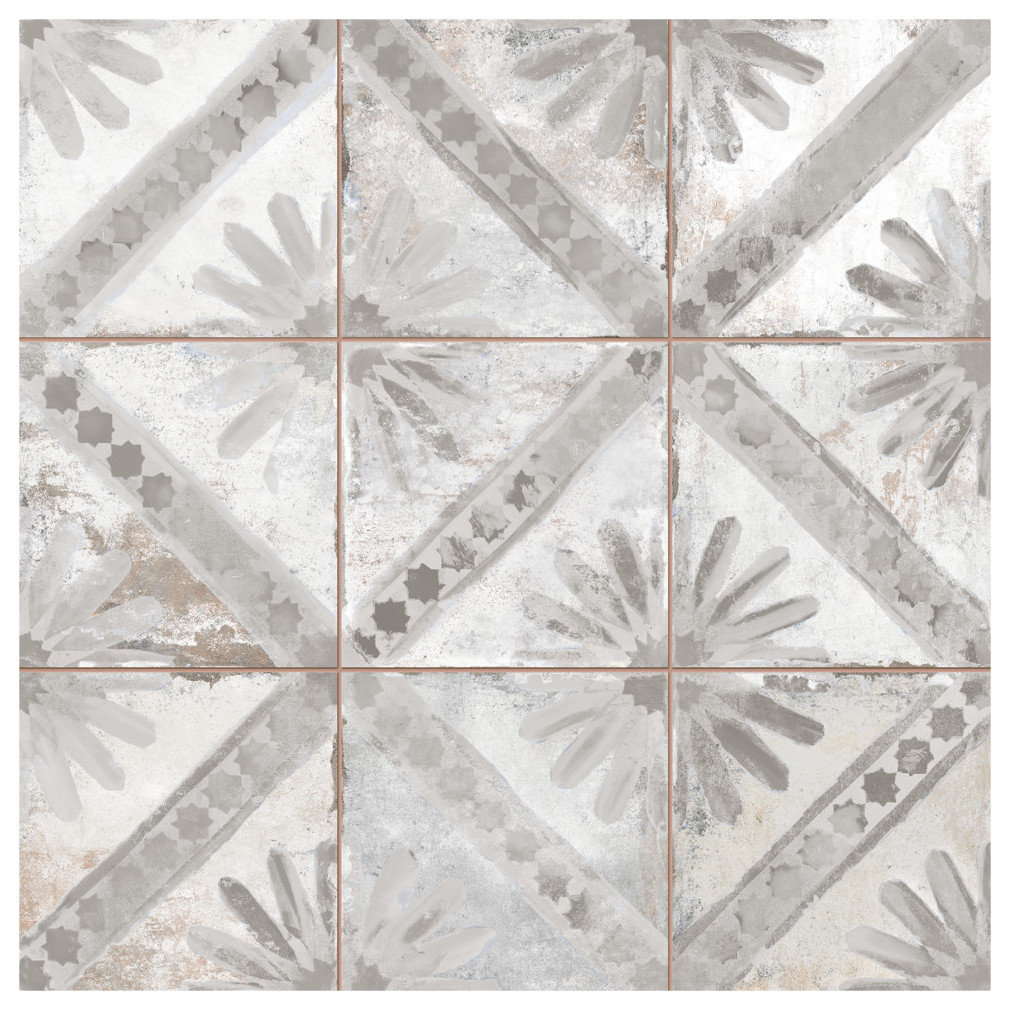 Harmonia Kings Marrakech Grey Ceramic Floor and Wall Tile Sample ...
