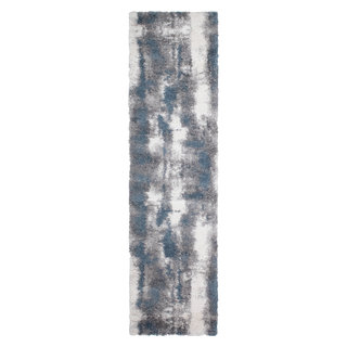 Noori Rug Shag Zara Blue/Gray Rug, 2'8" x 9'6" - Contemporary - Hall ...