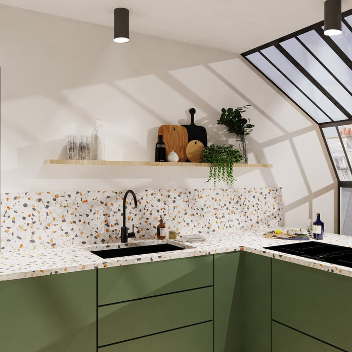 75 Beautiful Kitchen with Terrazzo Benchtops Ideas & Designs - June ...