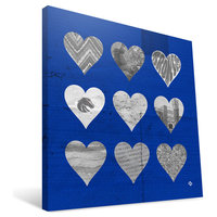 Boise State University Broncos Hearts Canvas Print, 12"x12", 12"x12 ...