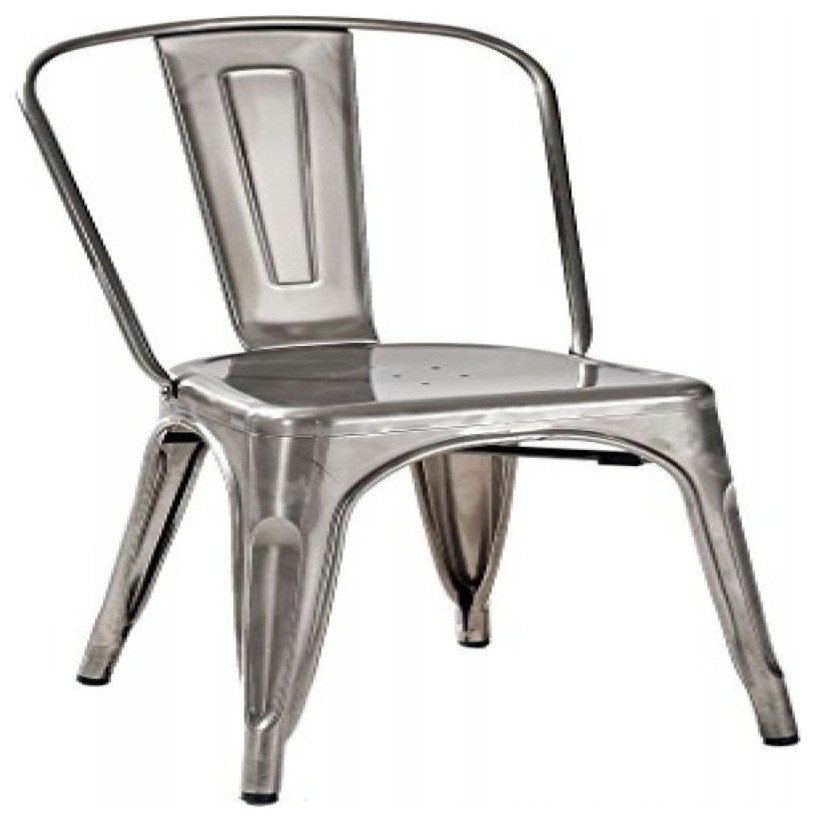 Crosley Amelia Metal Cafe Chair, Galvanized - Industrial - Accent And ...