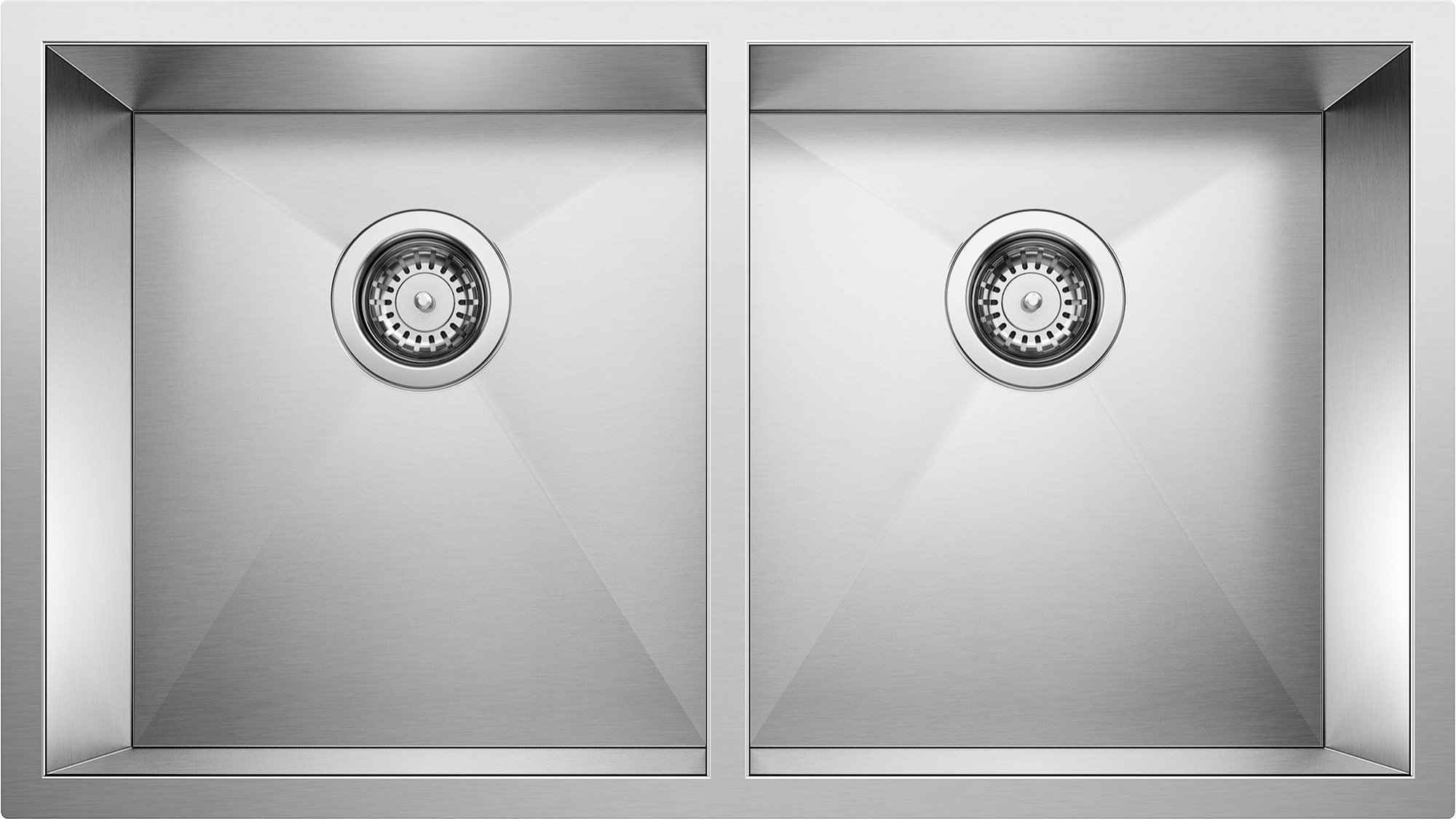 Blanco 516211 18"x29" Double Undermount Kitchen Sink, Stainless Steel ...