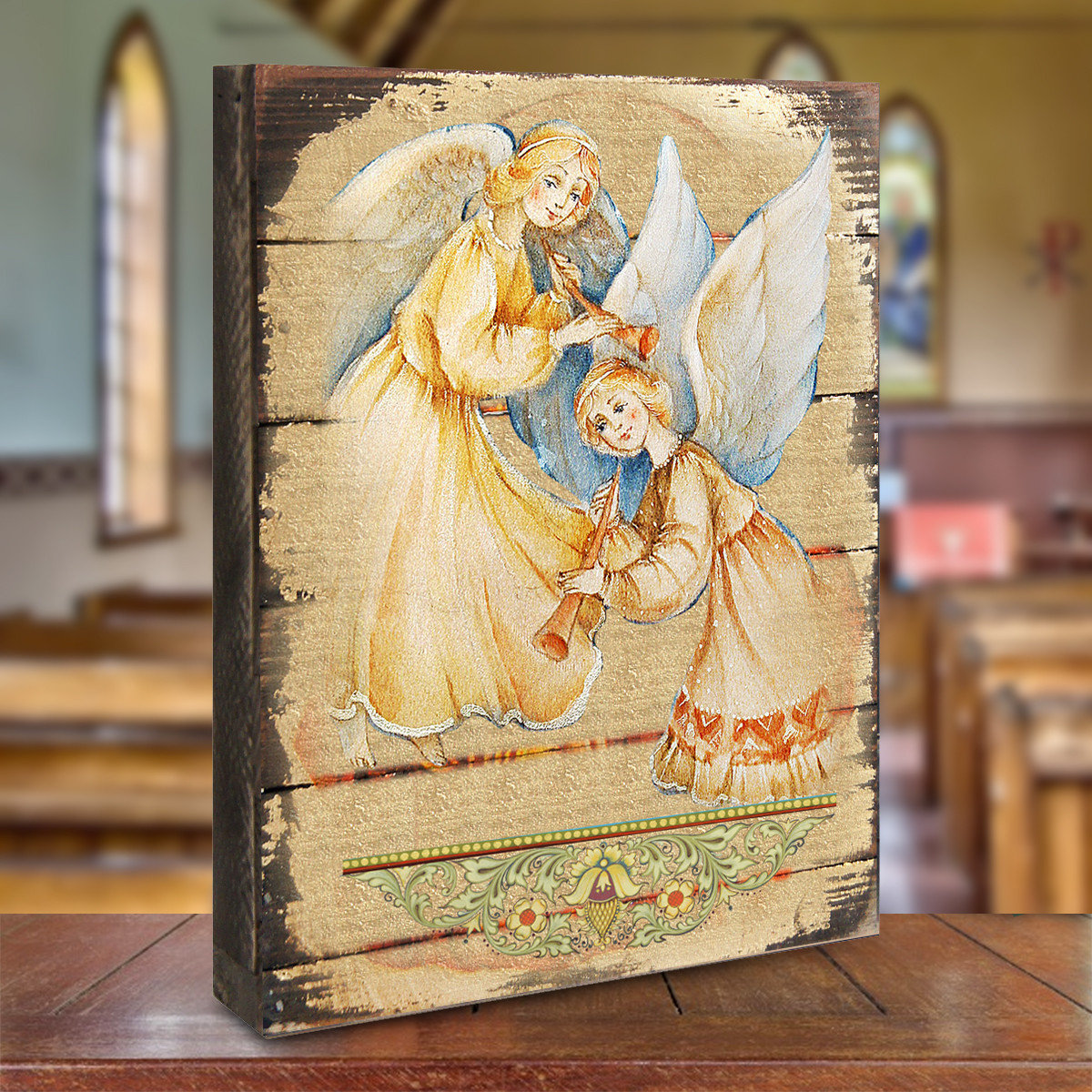 Icon Angels Watching Over You Icon Wooden, 16 Inch - Traditional ...