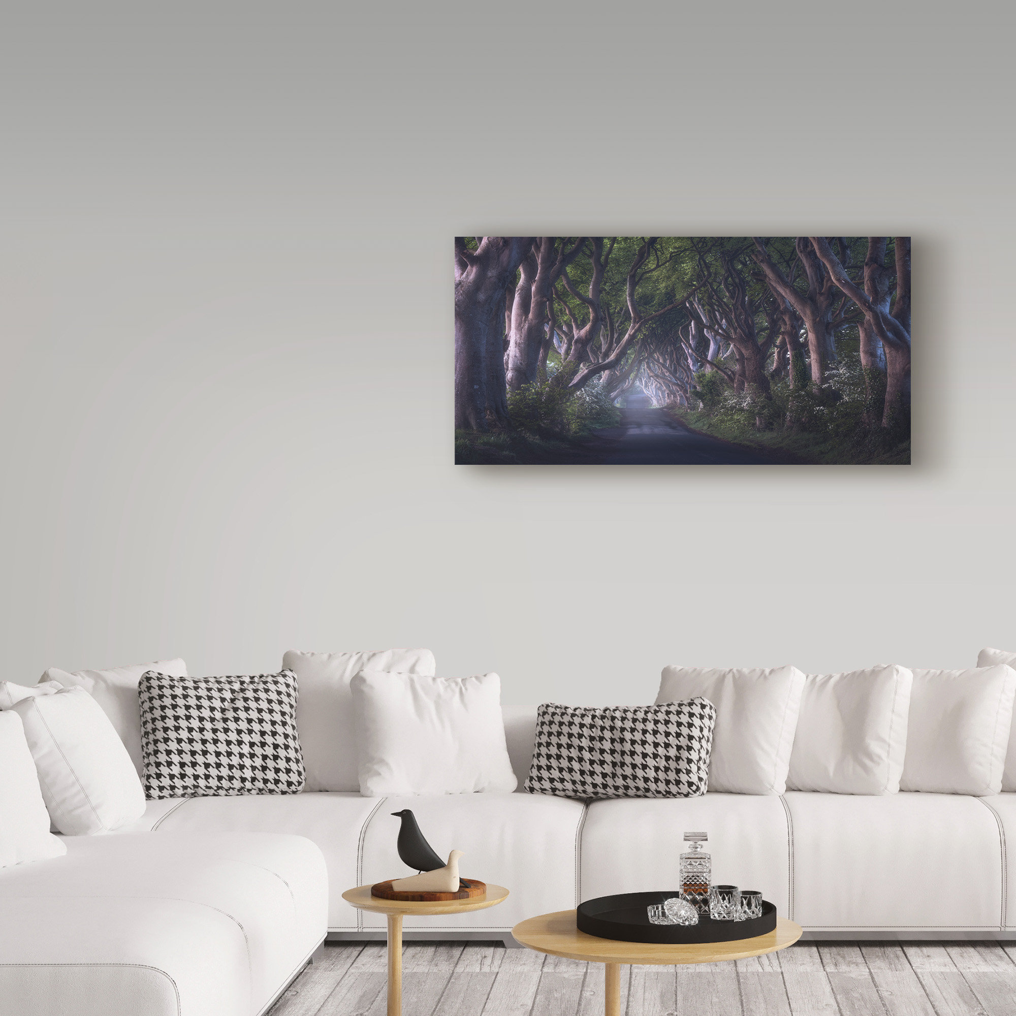 Daniel F. 'The Dark Hedges' Canvas Art, 19"x10" - Rustic - Prints And ...