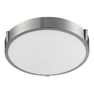 Floyd Single LED Flush Mount Ceiling Fixture, Brushed Nickel, 11"Dx3"H ...