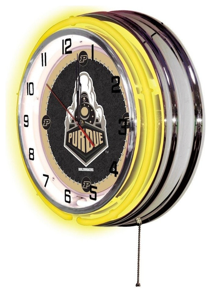 Purdue 19" Neon Clock - Contemporary - Wall Clocks - by Holland Bar ...