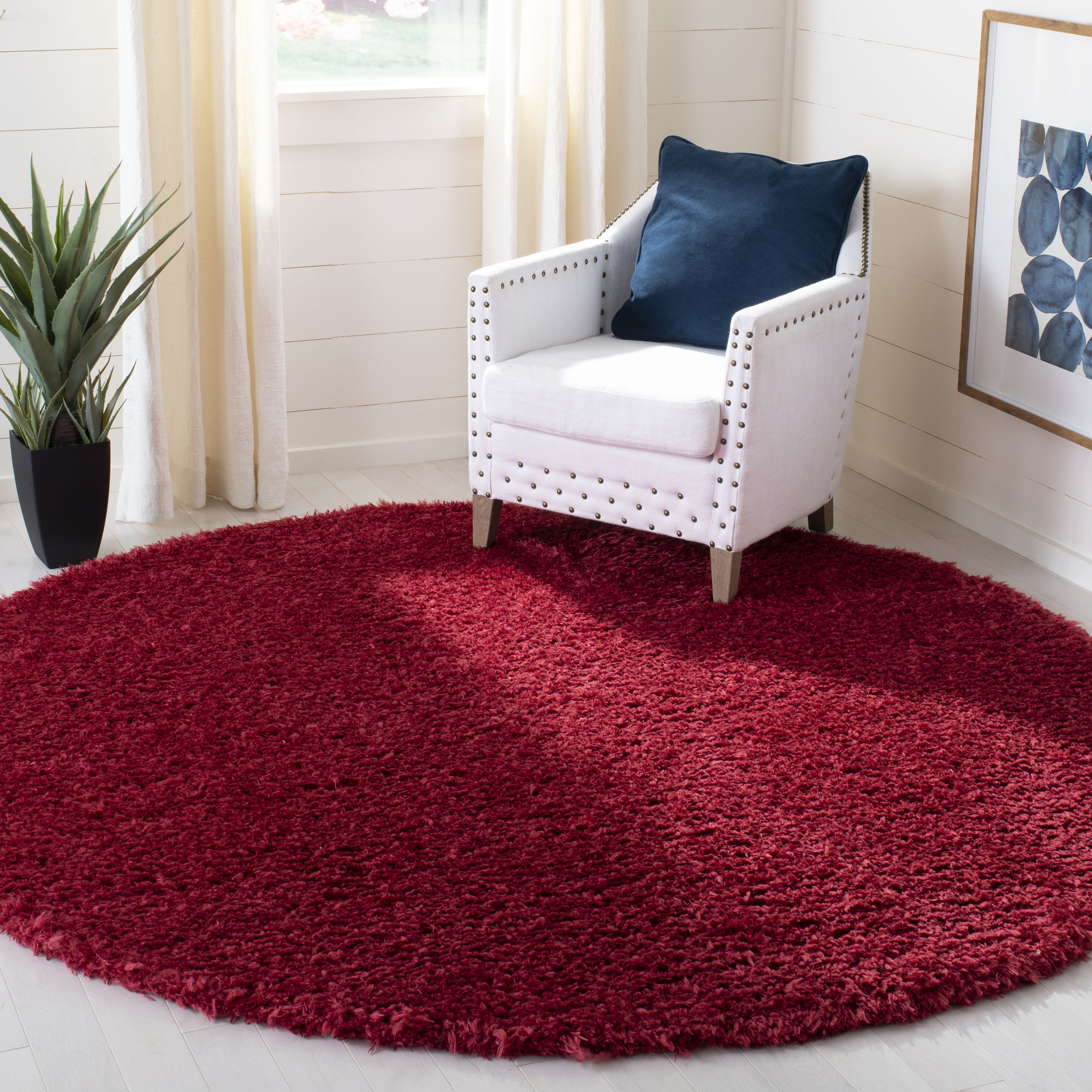 Safavieh Madrid Shag Mdg256Q Solid Color, Shag Rug, Red, 4'0"x6'0 ...