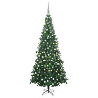 Vidaxl Artificial Christmas Tree With LEDs & Ball Set L 94.5" Green ...