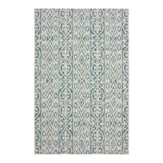 Entwined Geometric Indoor/Outdoor Area Rug, 7'9" X 9'9" - Mediterranean ...