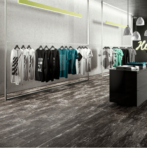 Vintage Silver Matte Porcelain Tile, Large, 8"x36" Tiles - Traditional ...