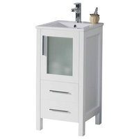 Sydney 16 Inch Vanity with Ceramic Sink & Mirror - White - Contemporary ...