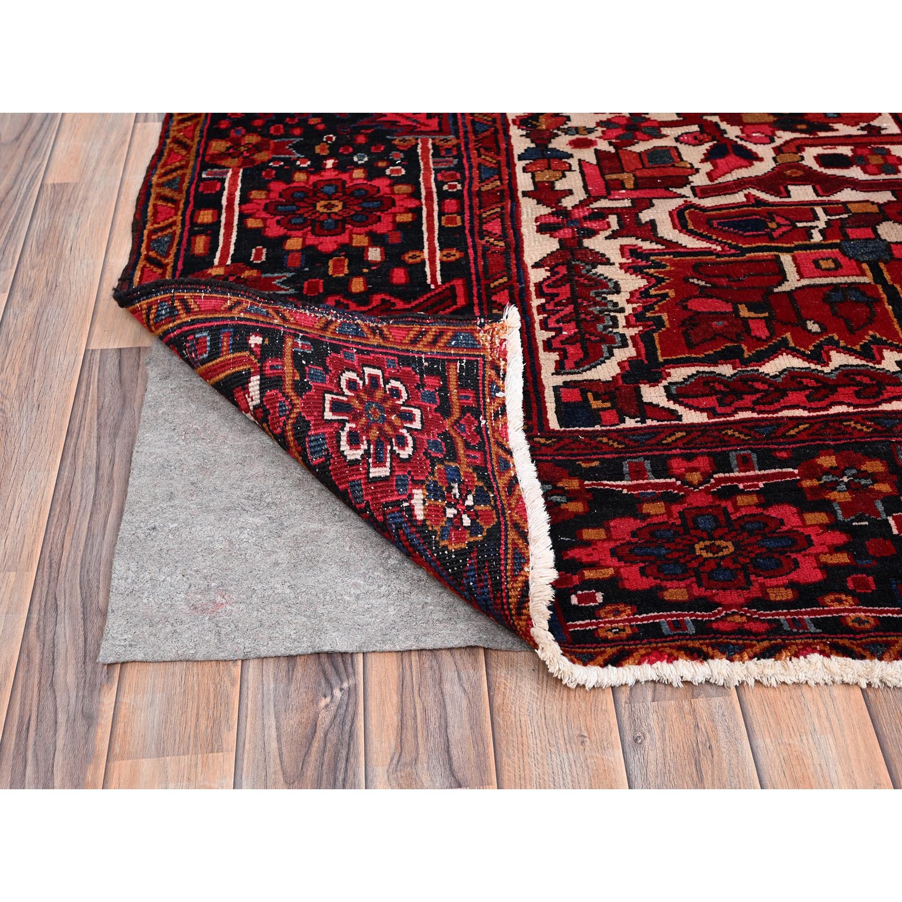 Dutch Tulip Red Semi Antique Hand Knotted Shiny Wool Oriental Rug 9'7 ...