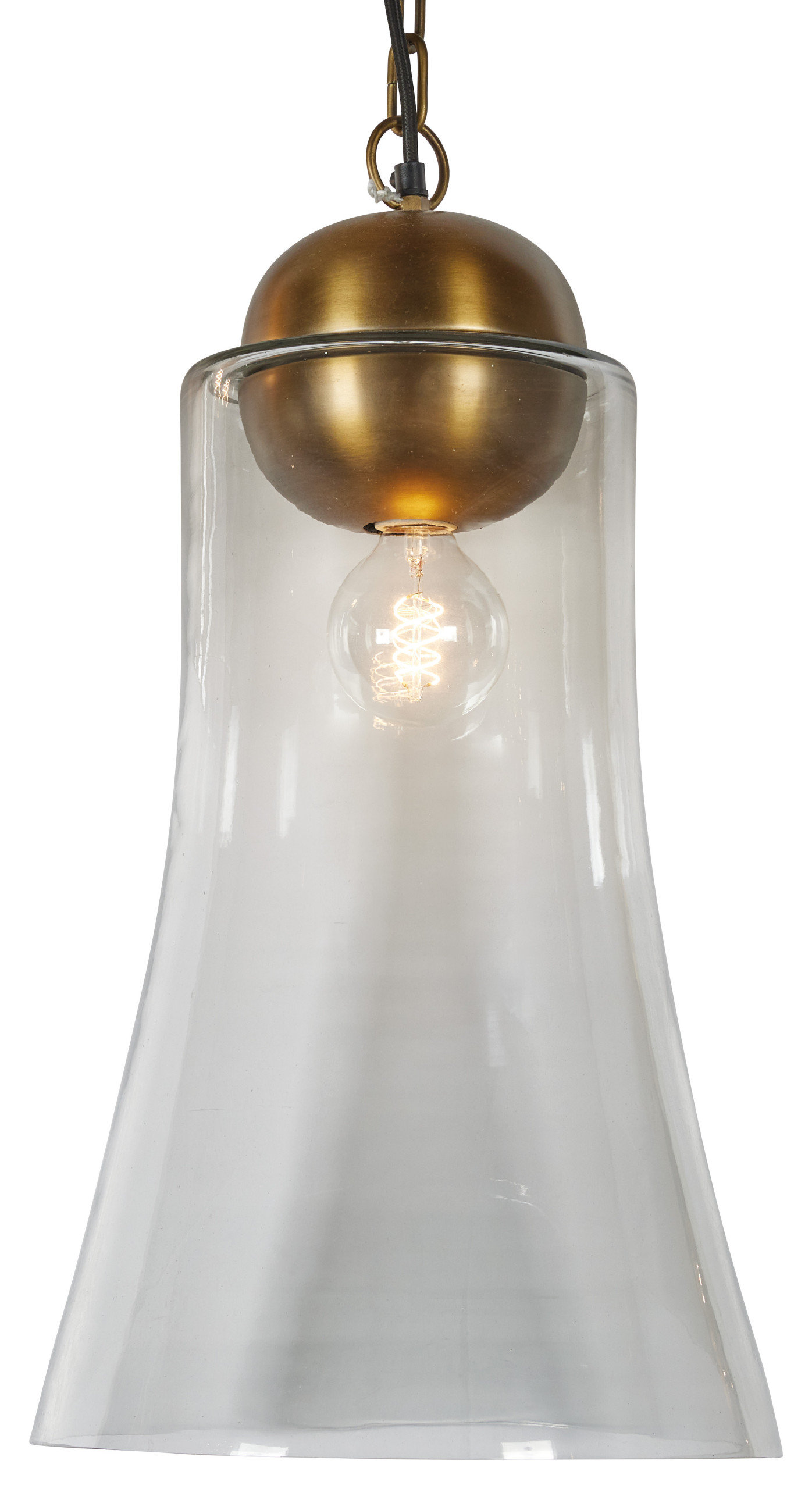 Glass Belle Pendant With Brass Hardware Large - Transitional - Pendant ...
