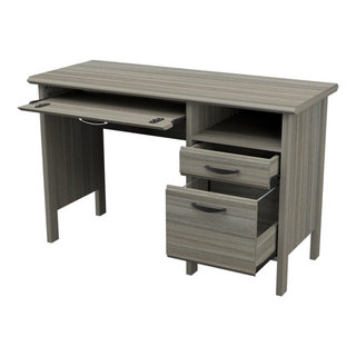 Inval America 2-Drawer Engineered Wood Computer Desk in Gray Smoke Oak ...