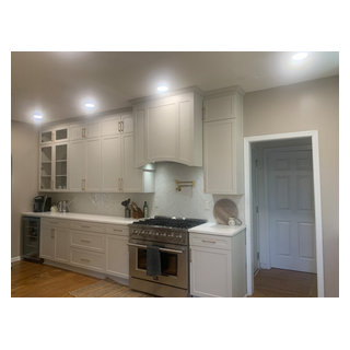 Transitional Kitchen Remodel Done With New Cabinets in a Mist Color ...