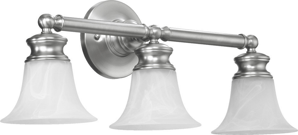 Quorum Madison 3-Light Vanity Light, Satin Nickel - Traditional ...