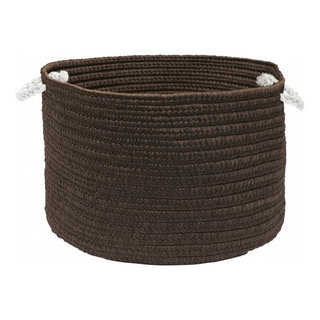 Colonial Mills Basket Colorful Braided Toy Basket Cacao Round, 12"x12 ...