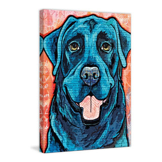 "Pop Art Black Lab" Painting Print on Wrapped Canvas, 16x24 ...