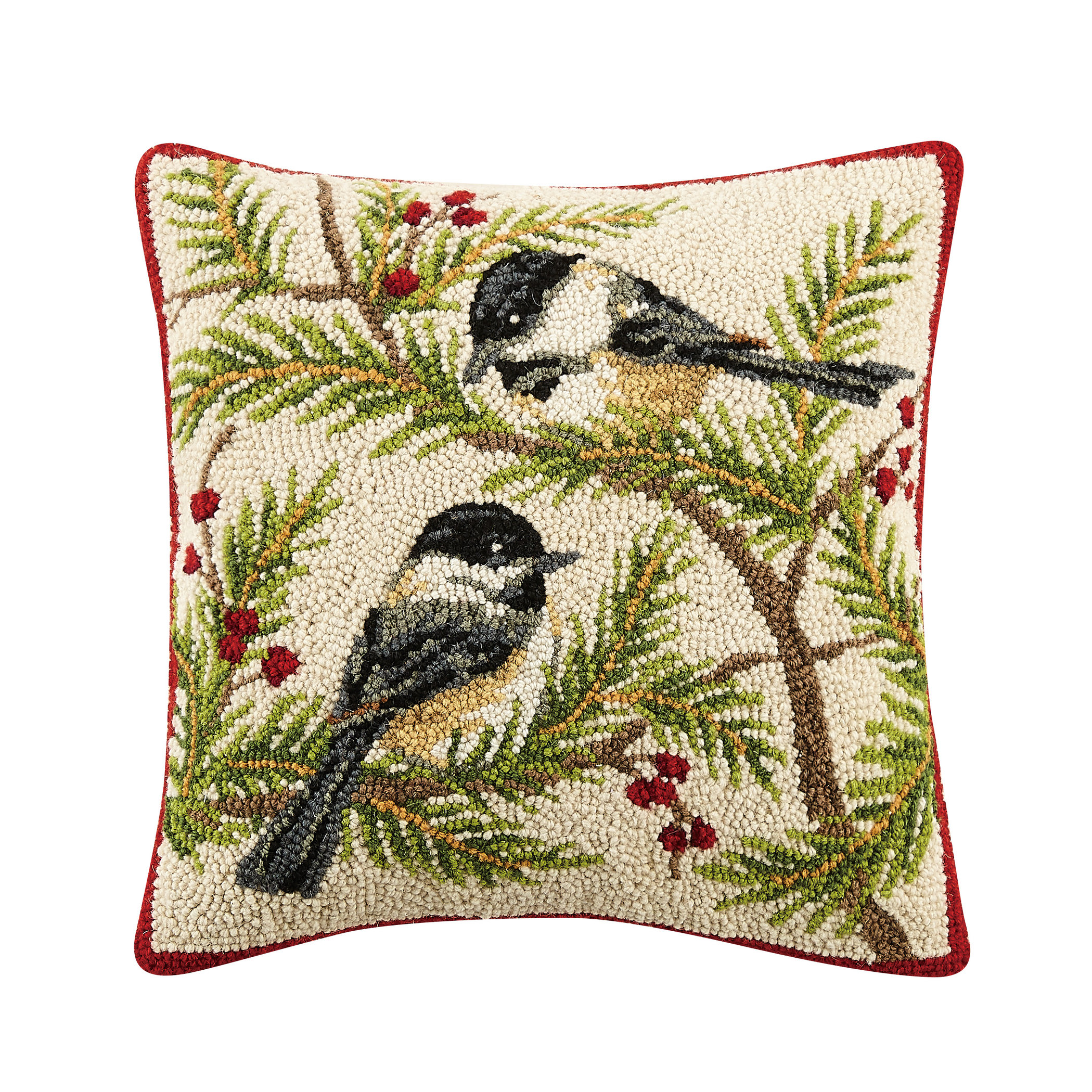 Chickadees Hook Pillow - Contemporary - Decorative Pillows - by Peking ...