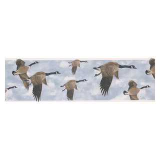 Canada Geese Wallpaper Border Brown Black Black Blue 7"x15' Gl76361 ...