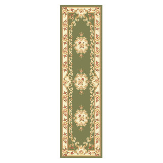 Corinthian 5312 Green, Ivory Aubusson Rug, 5'3"x7'7" - Victorian - Area ...