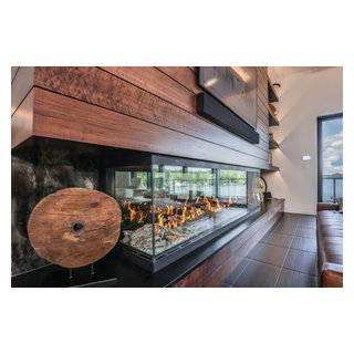 Modern Lake House - Fireplace - Modern - Living Room - Other - by ...