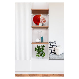 Living Room Cupboard with Floating Shelves - Modern - Family Room ...