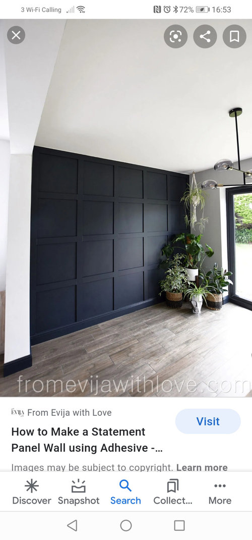Wall panelling in my living room but stove is off centre | Houzz UK