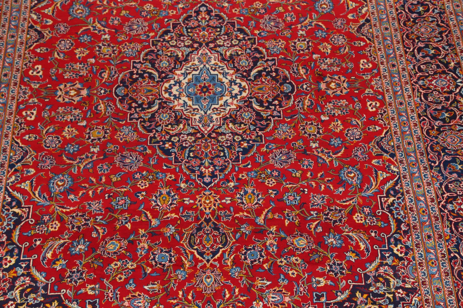 Consigned, Vintage Floral Handmade Persian Worn Oriental Rug, Red, 13'4 ...
