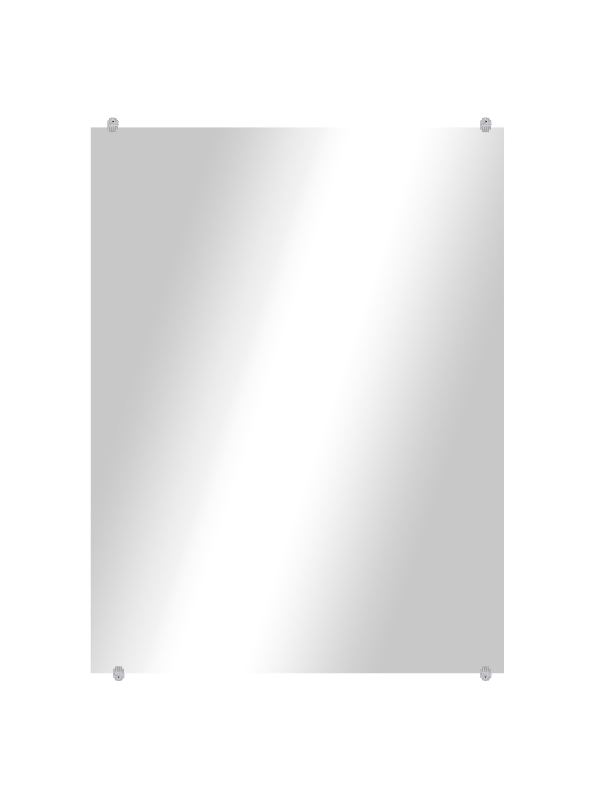 Modern Rustic Non Beveled Frameless Mirror With Clear Clips, 36x27 ...