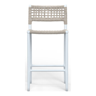 Bahia Olefin Rope And Aluminum Made Outdoor Barstool - Beach Style ...