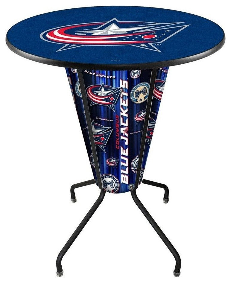 Lighted Columbus Blue Jackets Pub Table - Contemporary - Outdoor Pub ...