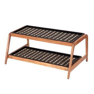 Double-Tier Stand, 3-Pair Rubber Boot Trays - Midcentury - Shoe Storage ...
