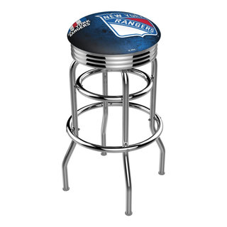 Holland L7C3C 03 New York Rangers 30" Double-Ring Bar Stool - Chrome ...